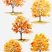 Watercolor Autumn Trees Clipart, Fall Illustration (PNG) - Etsy