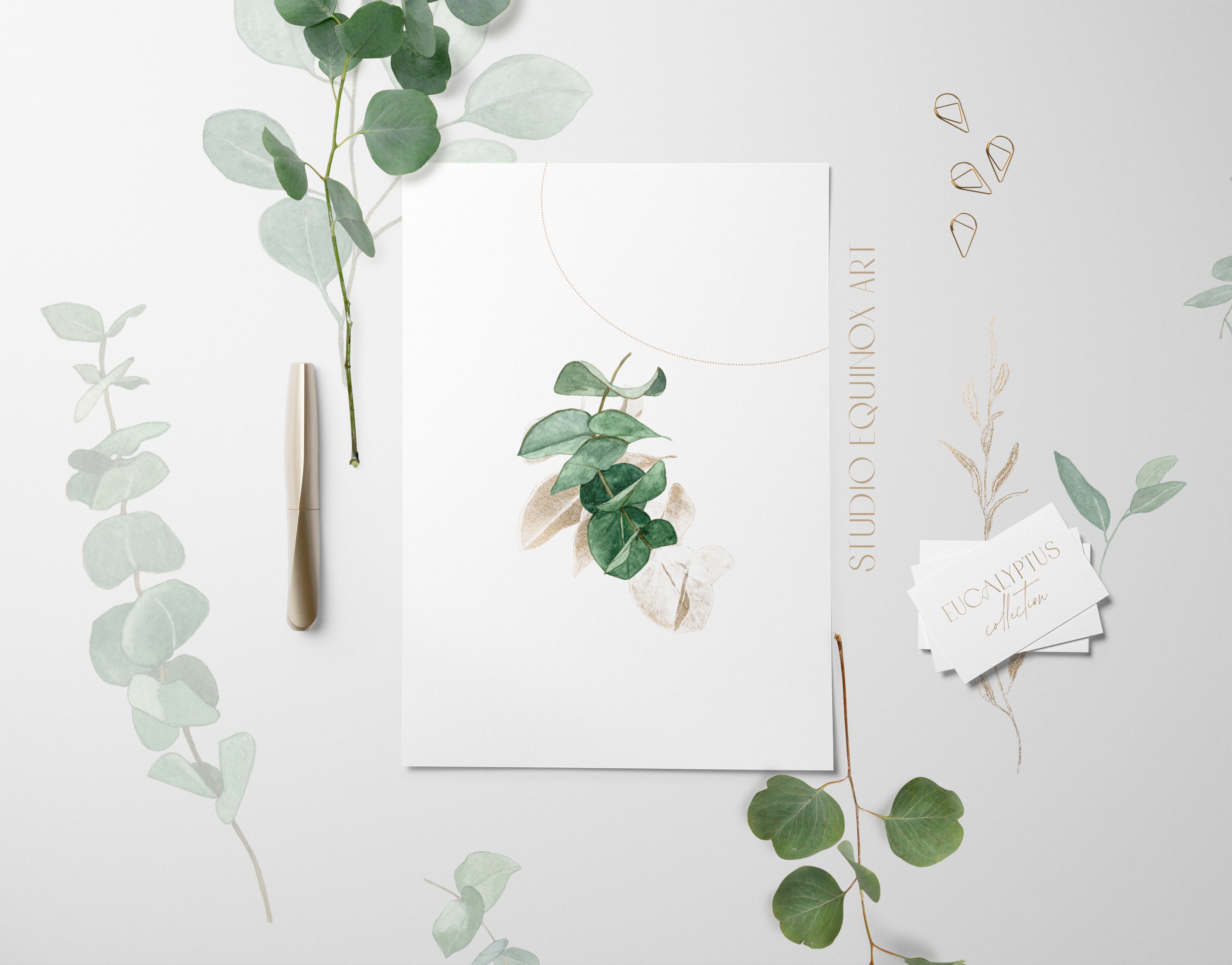Watercolor Eucalyptus Greenery Collection Eucalyptus - Etsy