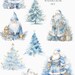 Watercolor Blue Christmas, Watercolor Winter Clipart, Winter Christmas ...