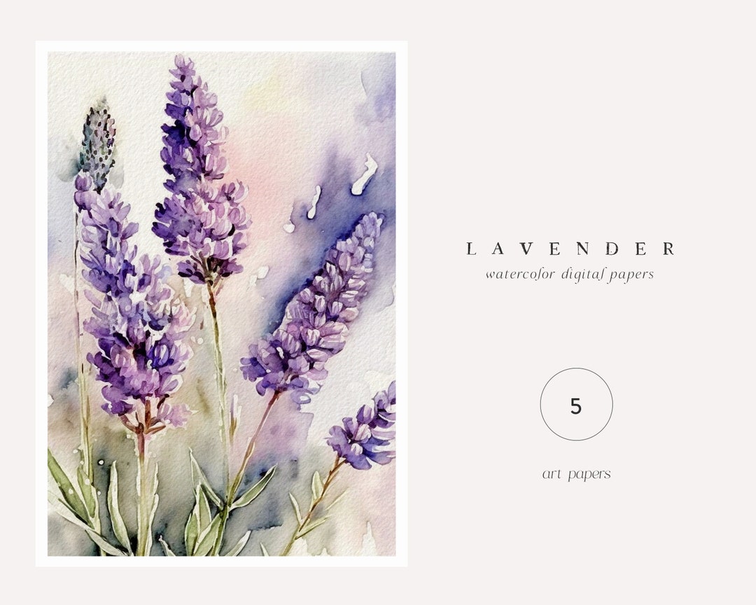 Watercolor Lavender Background - Lavender Clipart - Floral Background ...