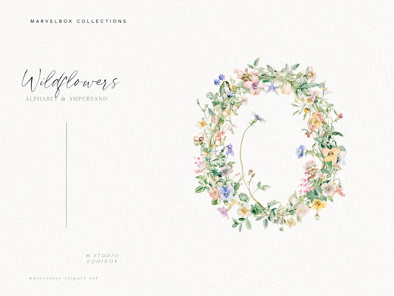 Watercolor Floral Alphabet Clipart, Wildflower Letters (PNG) - Etsy ...