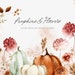 Watercolor Autumn Clipart Pumpkin Clipart Autumn Flowers Autumn Leaves ...