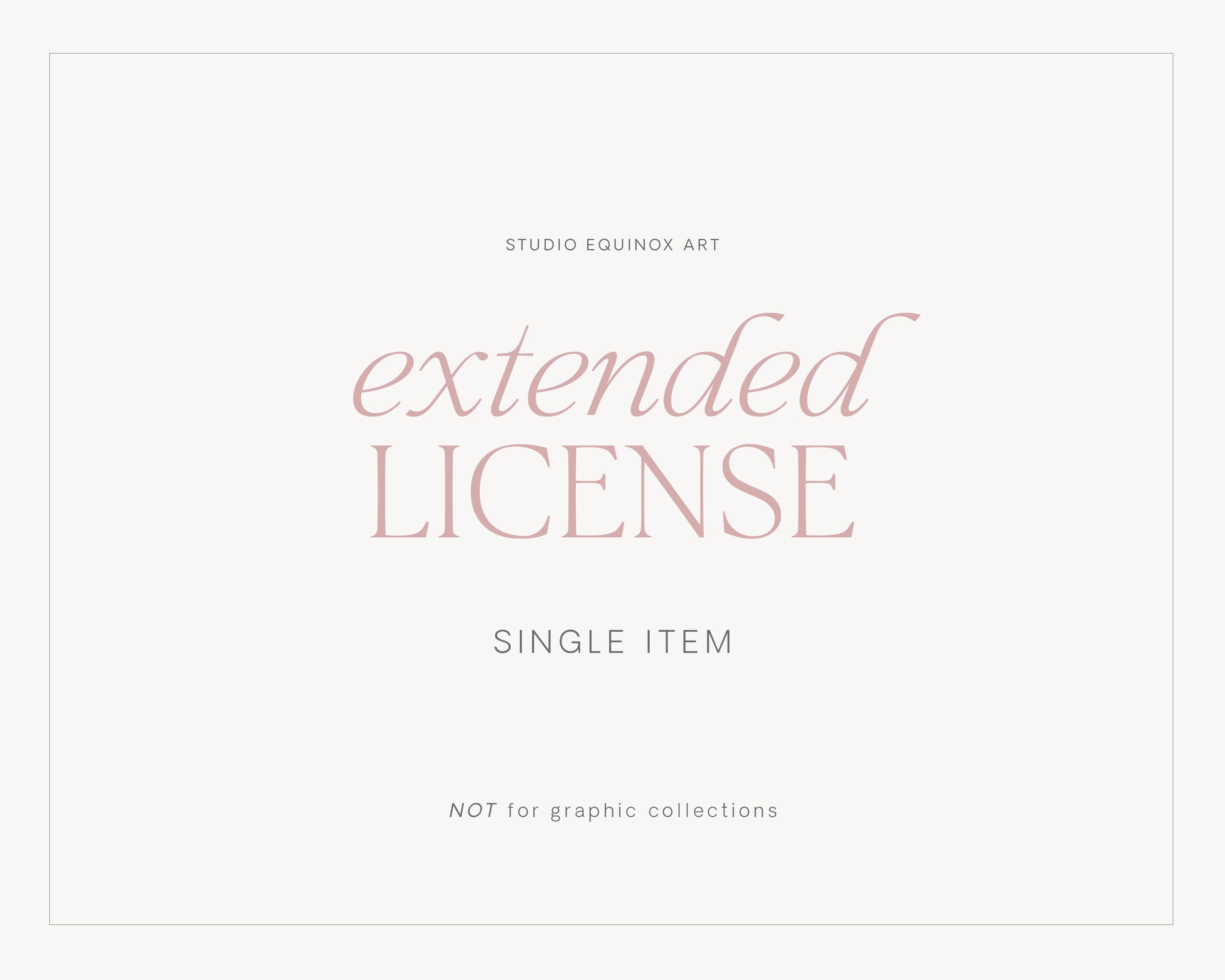 Extended License : Studioequinox - Single Item License - Etsy