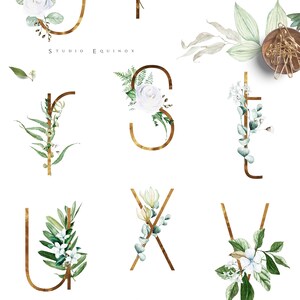 Watercolor Greenery Set, Floral Alphabet, Wreaths (PNG) - Etsy