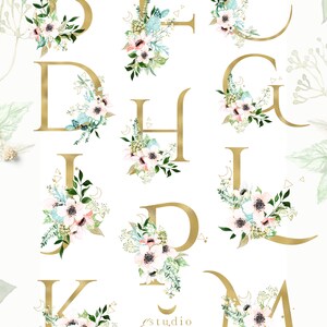 Greenery Crush - Watercolor Greenery Alphabet, Greenery Letters Clipart ...