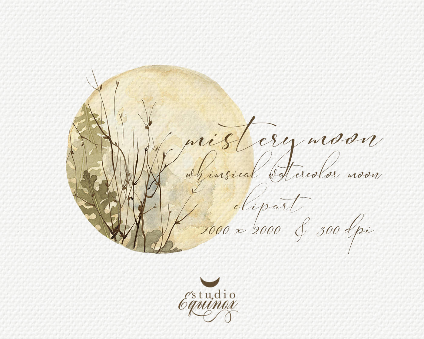 Watercolor Moon Clipart Full Moon Clipart Moon Composition - Etsy UK