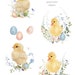 Watercolor Spring Chickens and Ducklings, Floral Clipart, Easter ...