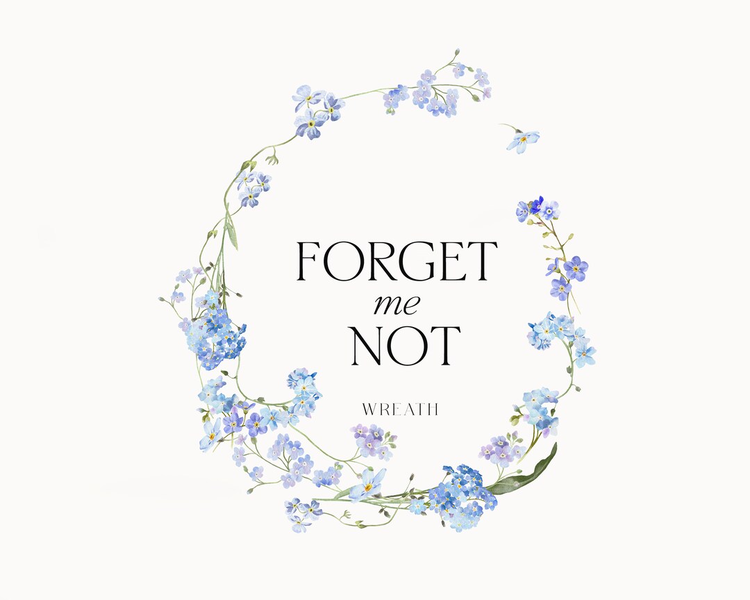 Watercolor Spring Wreath - Blue Floral Wreath - Watercolor Blue Flowers ...