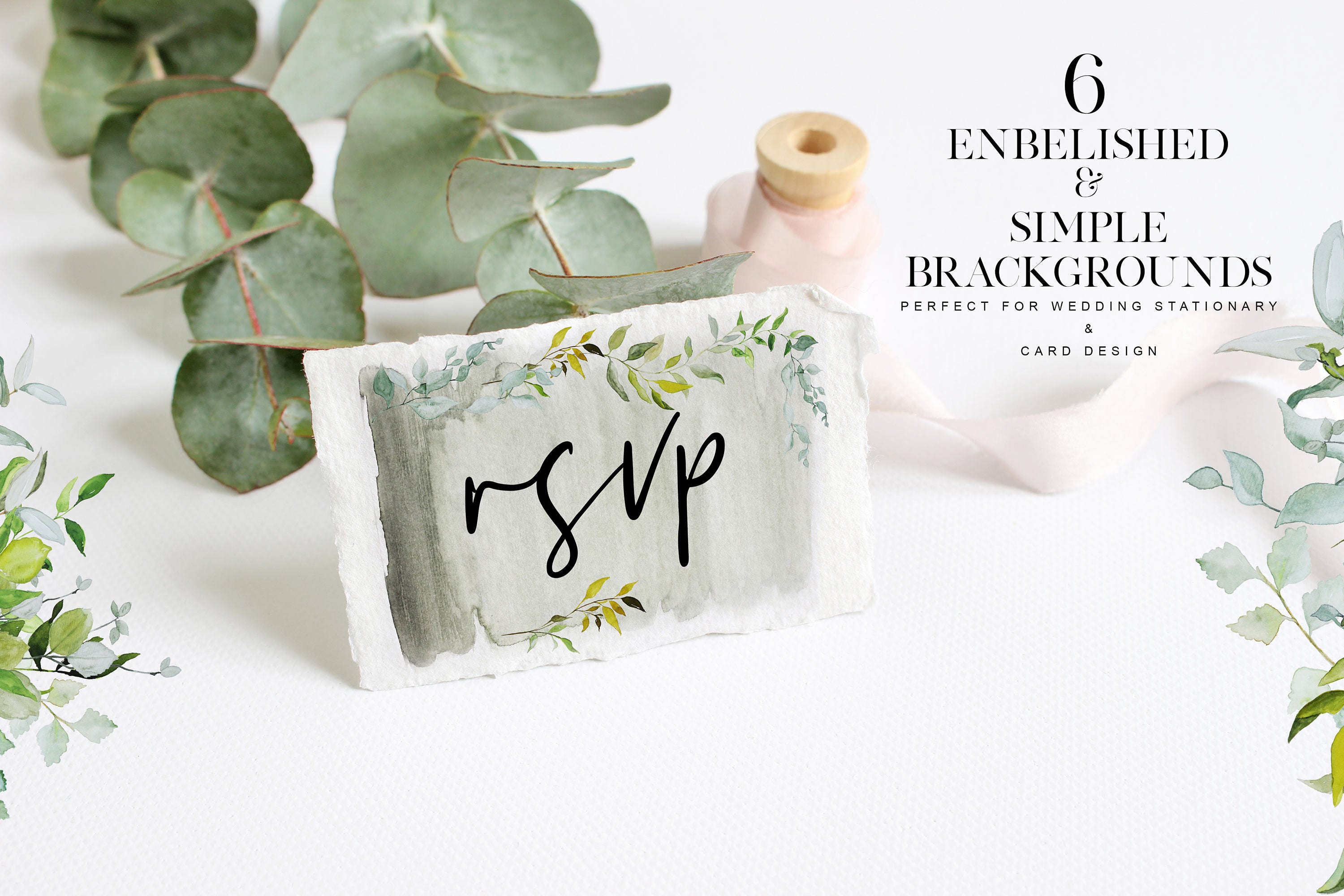 Watercolor Greenery Clipart Set, Alphabet, Wreath (PNG PSD) - Etsy