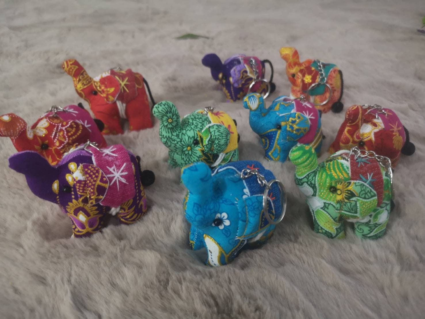 Elephant Keychains 10 Prints Fabric Souvenir Souvenir Cheap - Etsy