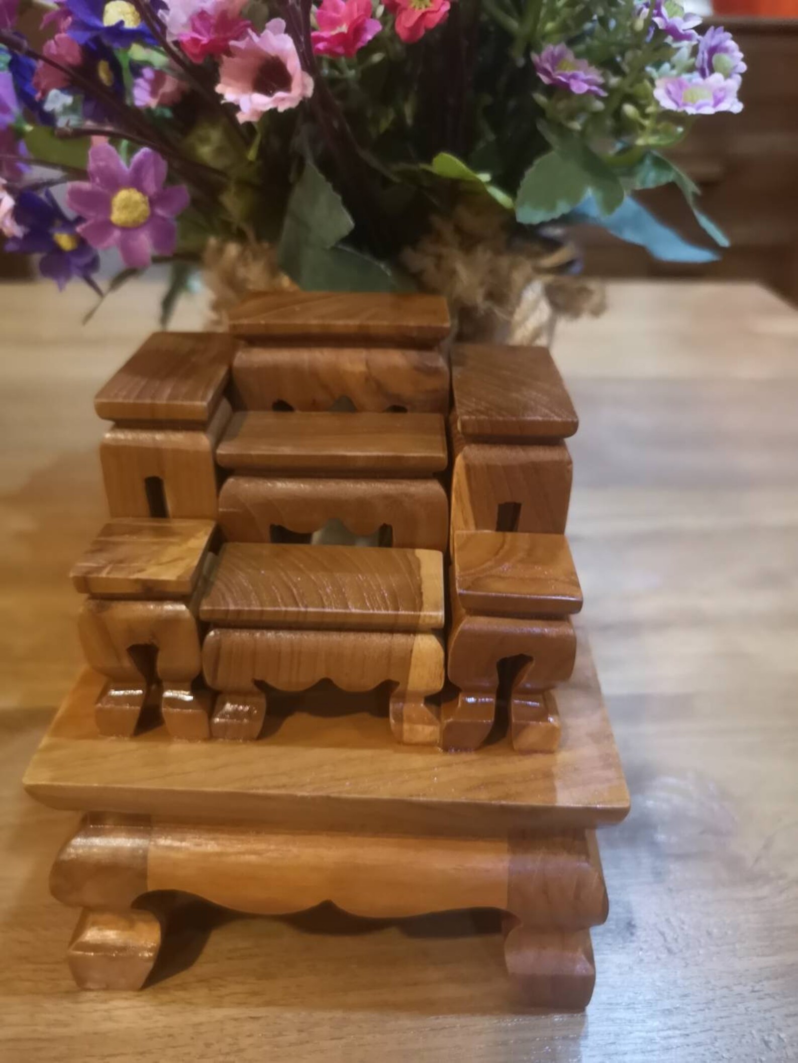Miniature Table Buddha Altar Table Miniature Golden Teak - Etsy