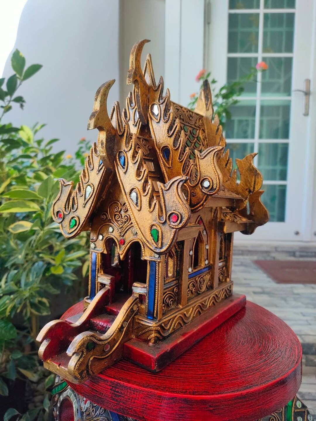 Spirit House Thai Golden Altar Shrine Teak Wood Temple - Etsy