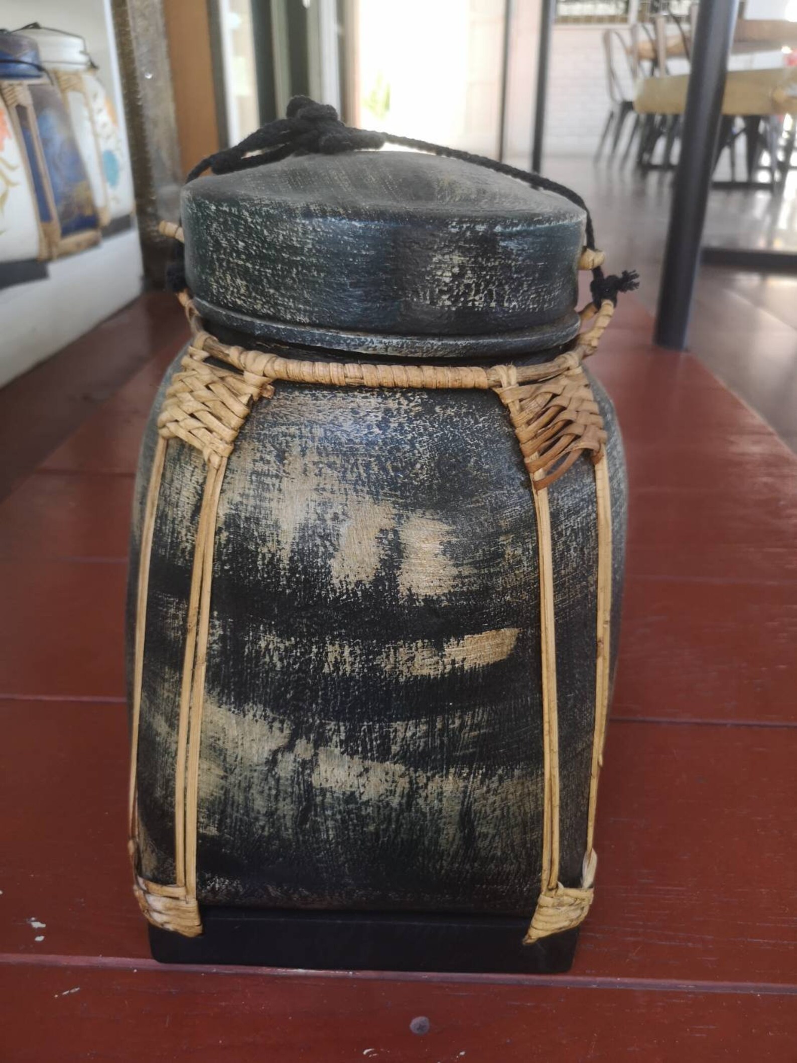 Thai Rice box Basket hand painted Size 38 Cm. | Etsy