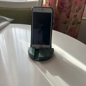 White Marble Phone Dock, Tablet Holder, Office Desk Accessory, Business ...