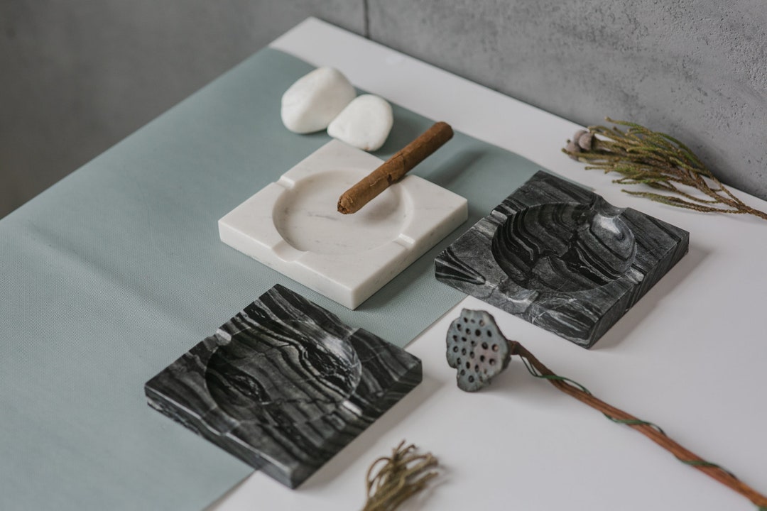 Ashtrays Home Gift, Ashtray Aesthetic, Ashtray for Porch, Marble Ash ...