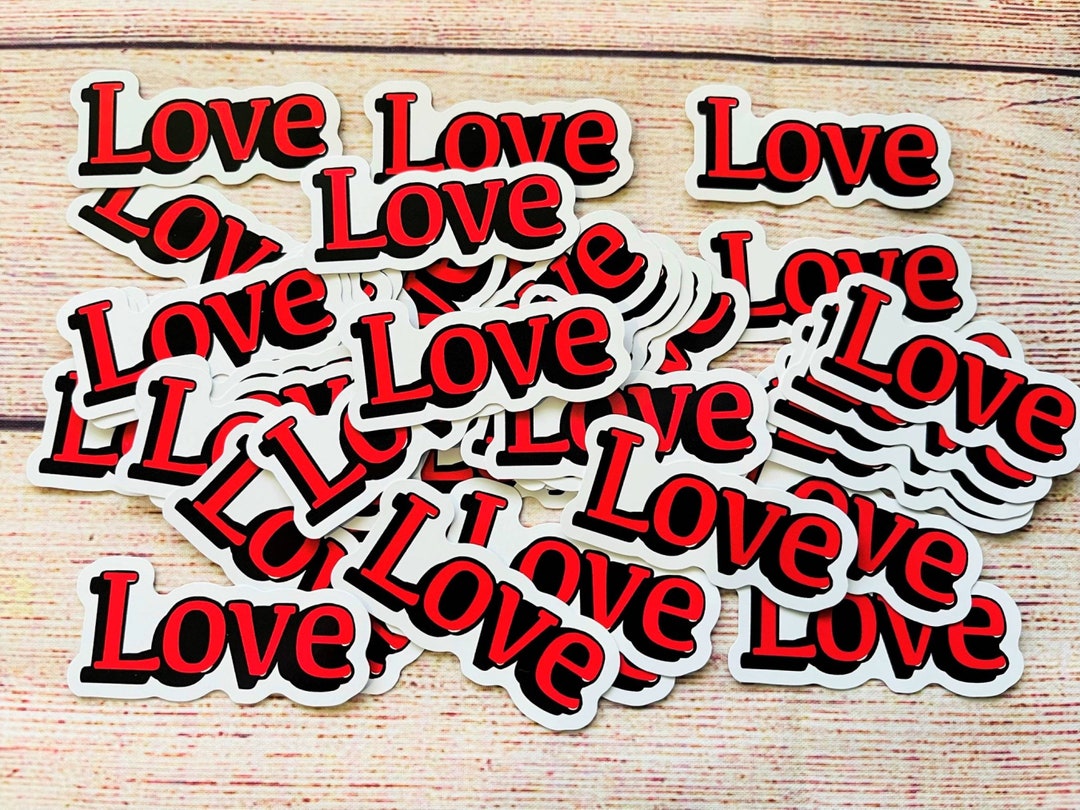 Red Love Sticker: Waterproof Vinyl Decal for Laptop or Water Bottle - Etsy