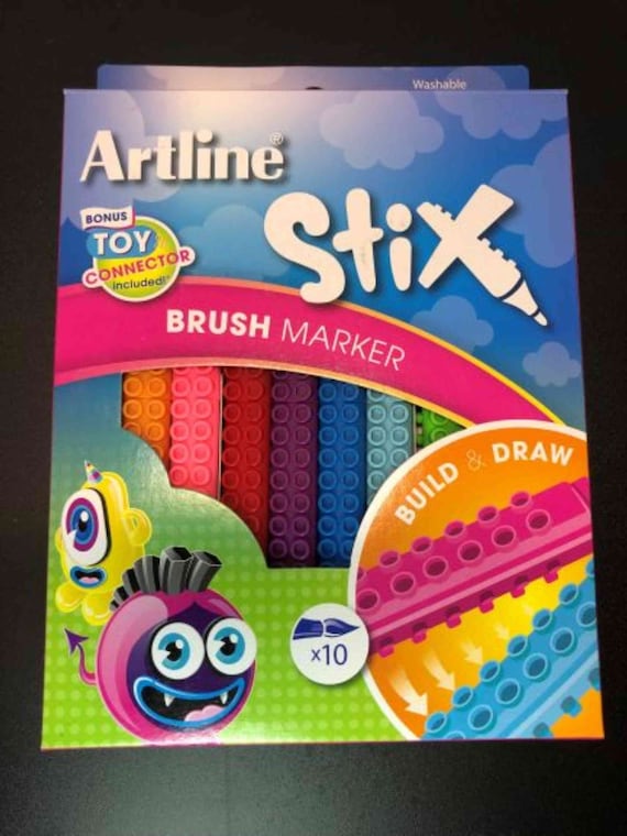 Artline Stix Brush Markers Pack of 10 Brush Pens for | Etsy