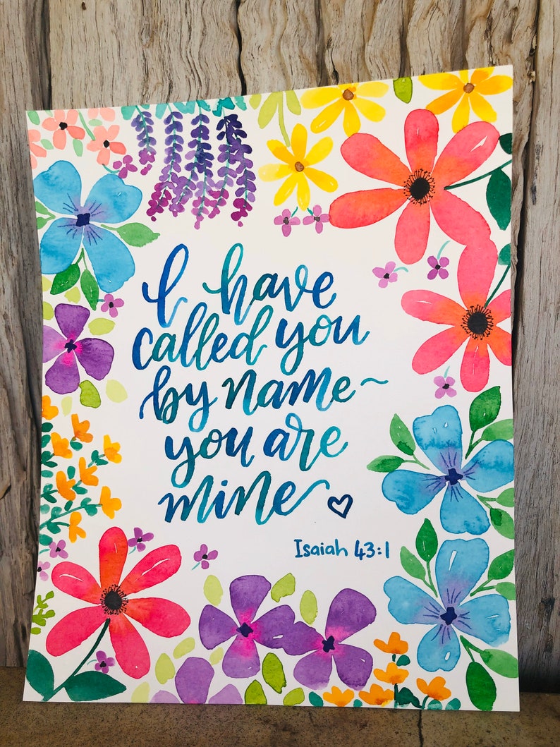 I Have Called You by Name Isaiah 43:1 Bible Verse Art | Etsy