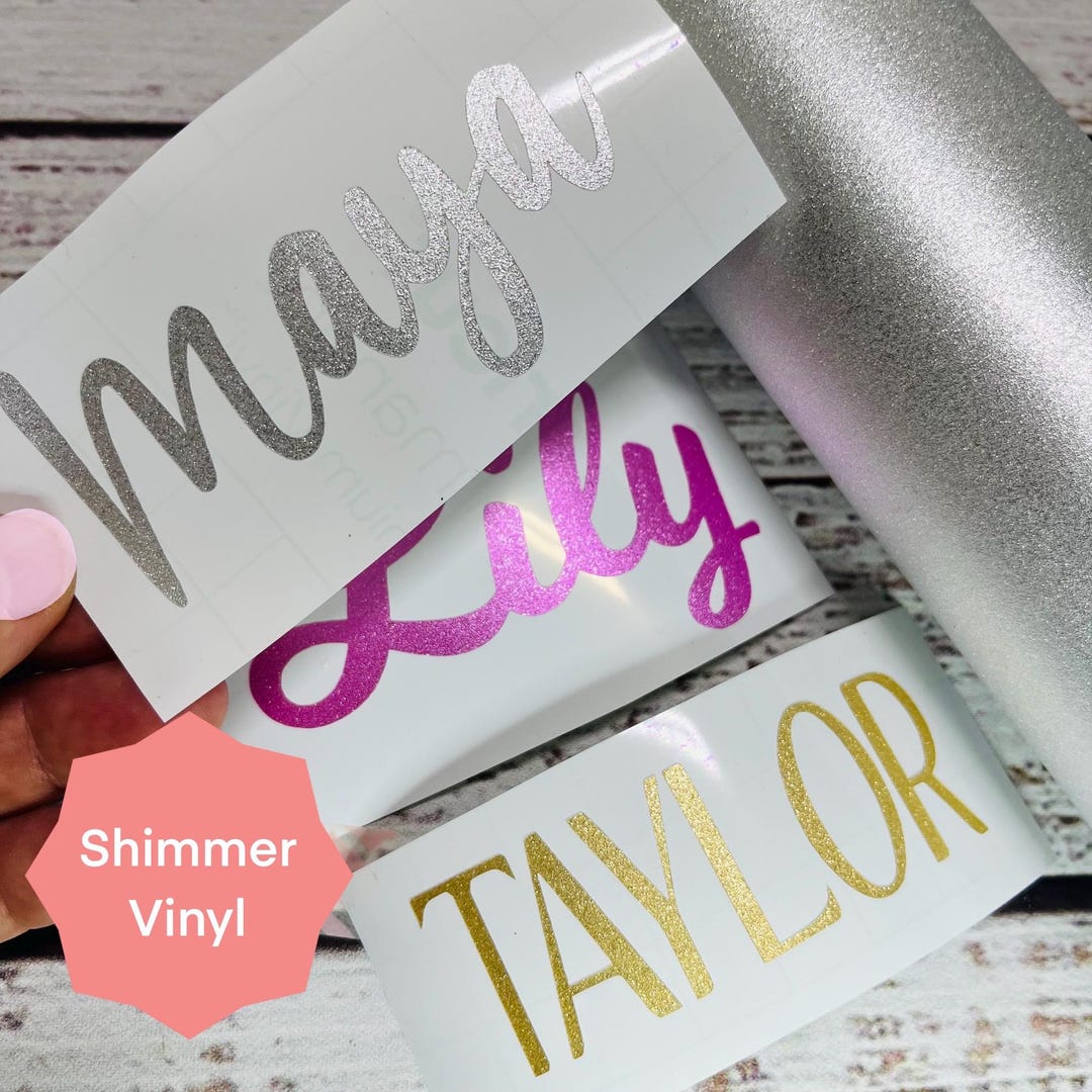 Personalized Shimmer Vinyl Name Stickers, Waterproof Decals - Etsy ...