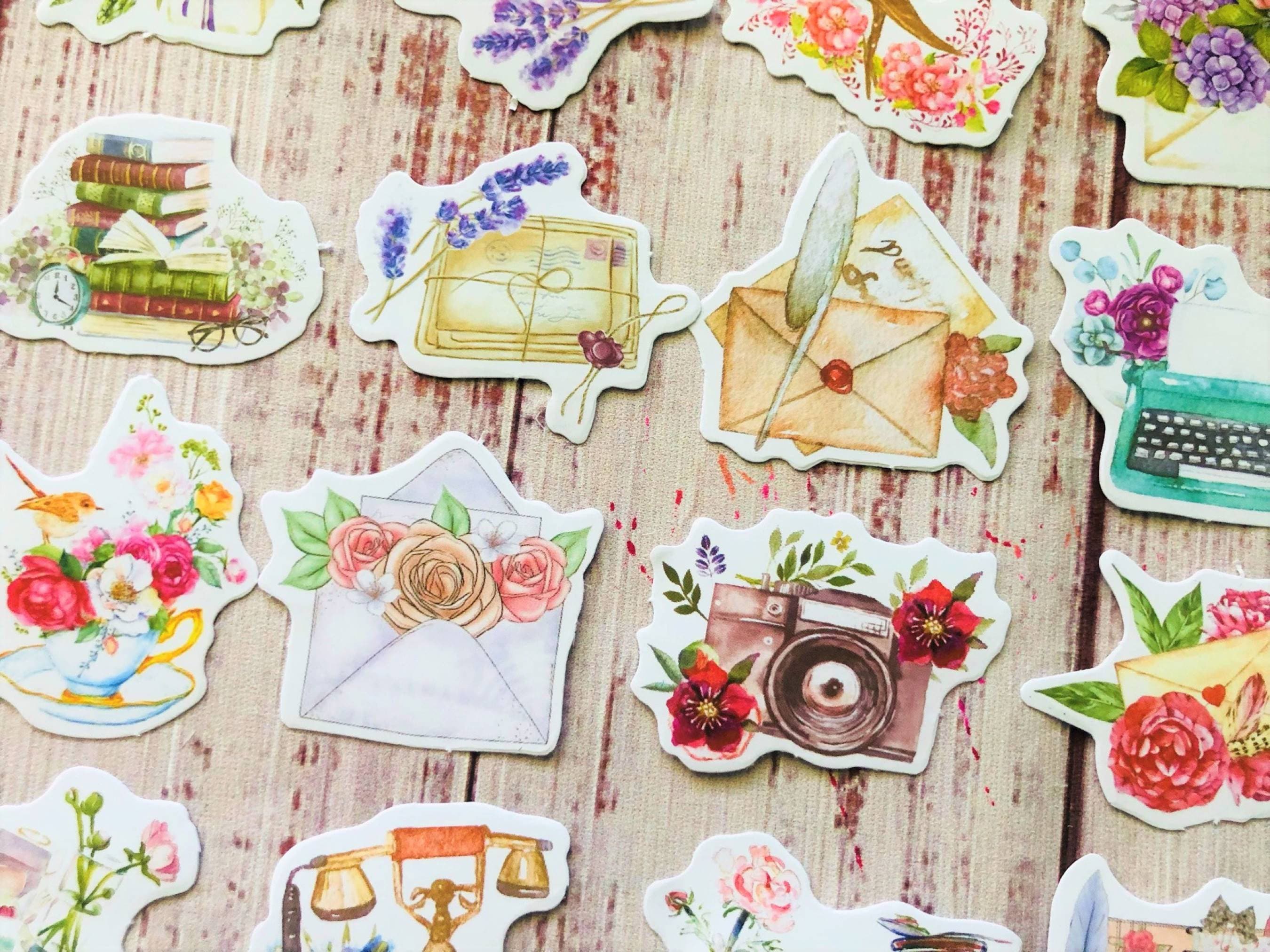 Nostalgic Stickers Floral Stickers Flower Sticker Set - Etsy.de