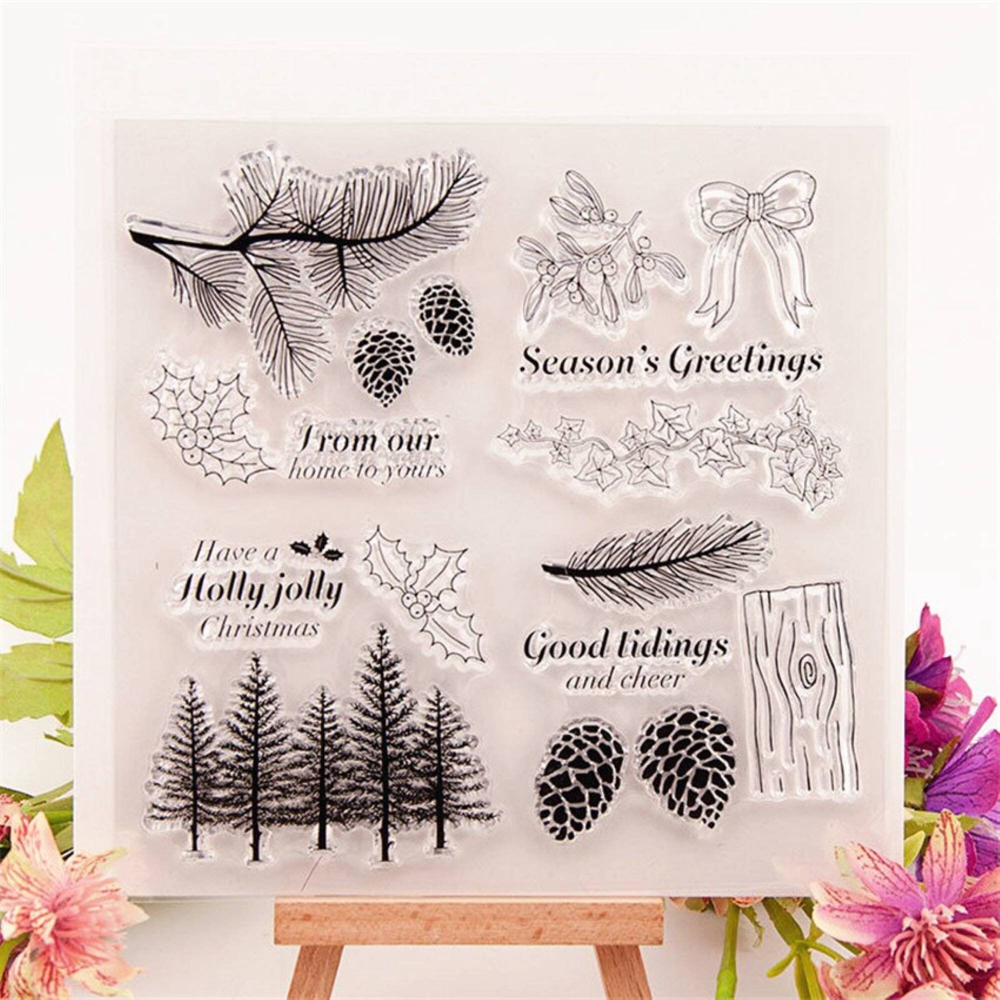 Season's Greetings Clear Stamp Set Christmas Stamps - Etsy Australia