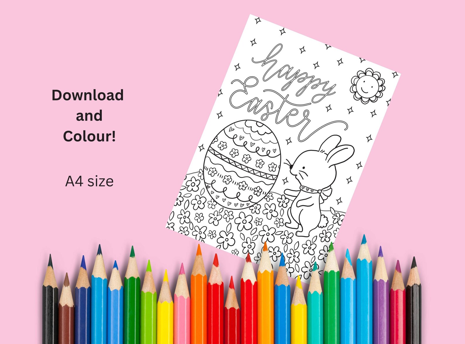 Easter Colouring Page, Digital Download Colouring Page, Printable ...