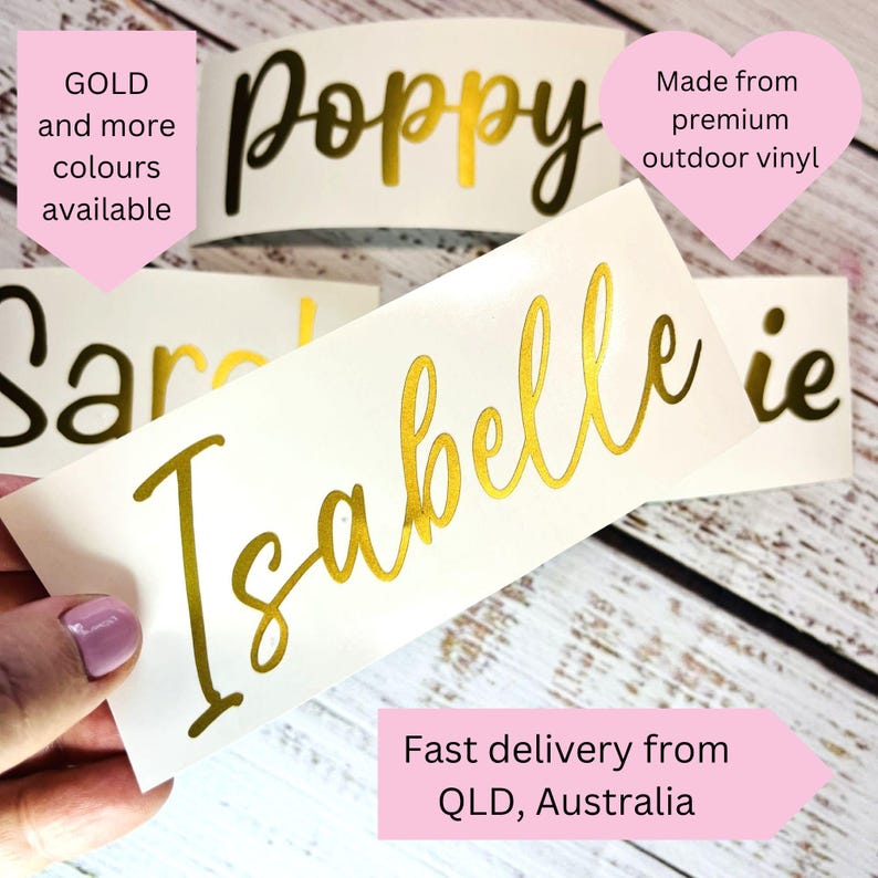 Personalised Vinyl Name Stickers: Waterproof Decals for Water Bottles ...