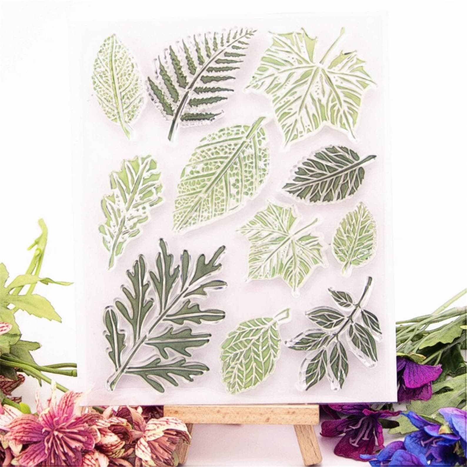 Leaf Clear Stamp Set: Nature Card Making, Scrapbooking Stamps - Etsy ...