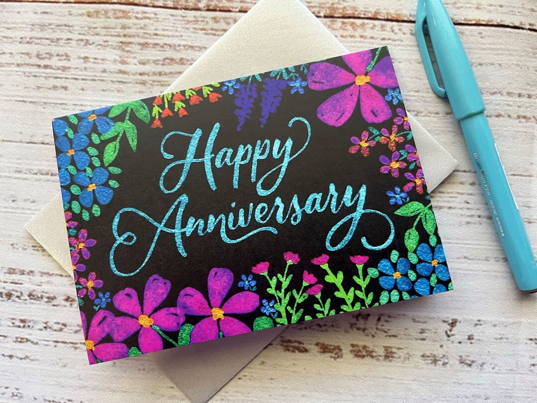 Anniversary Card, Happy Anniversary, Watercolour Cards - Etsy