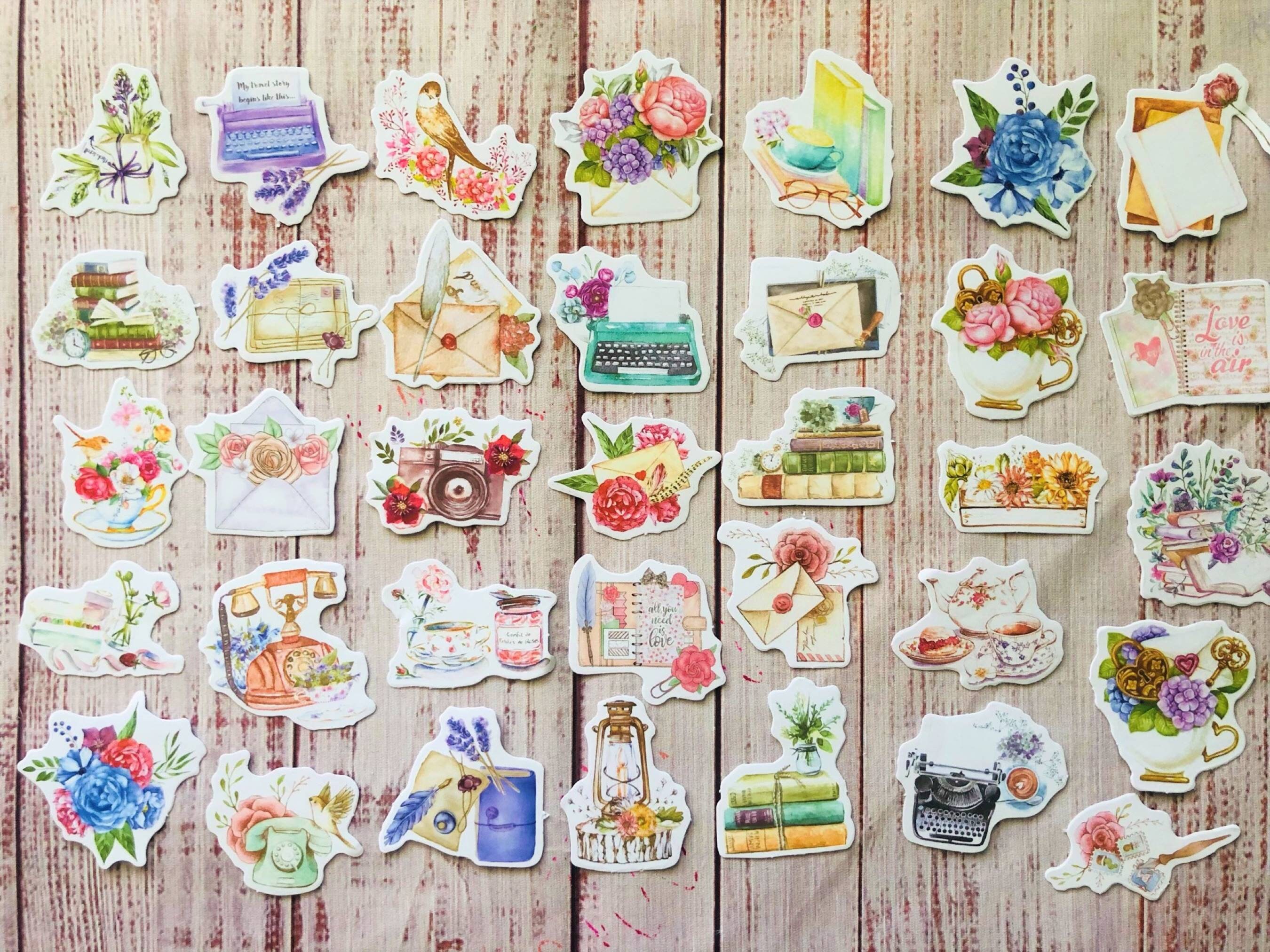 Nostalgic Stickers Floral Stickers Flower Sticker Set - Etsy.de