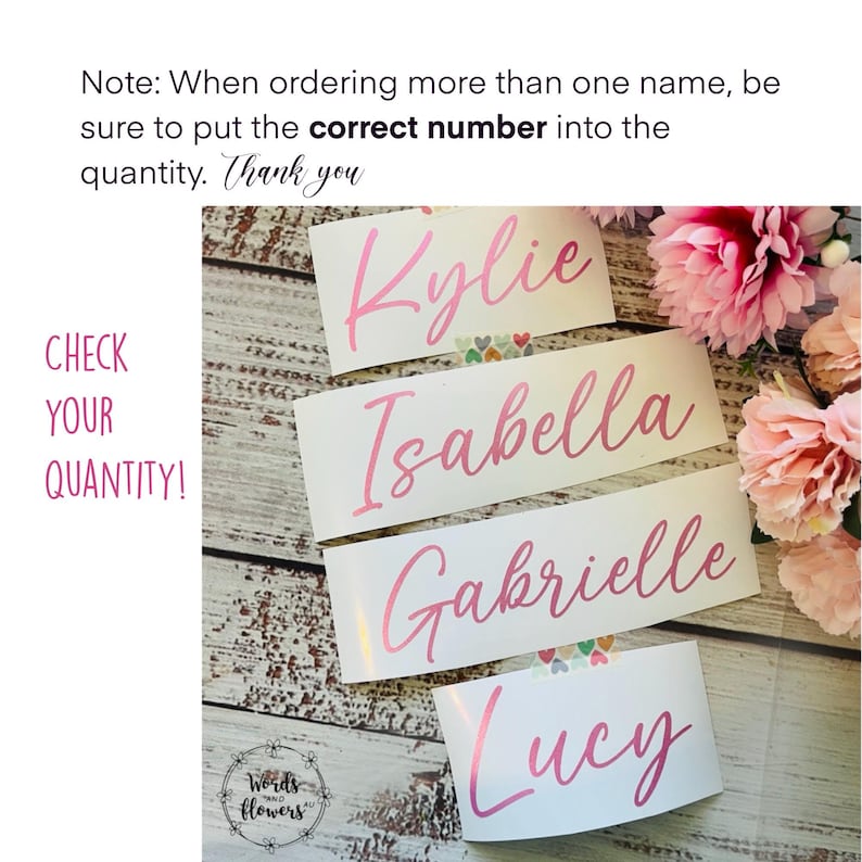 Personalized Shimmer Vinyl Name Stickers, Waterproof Decals - Etsy ...