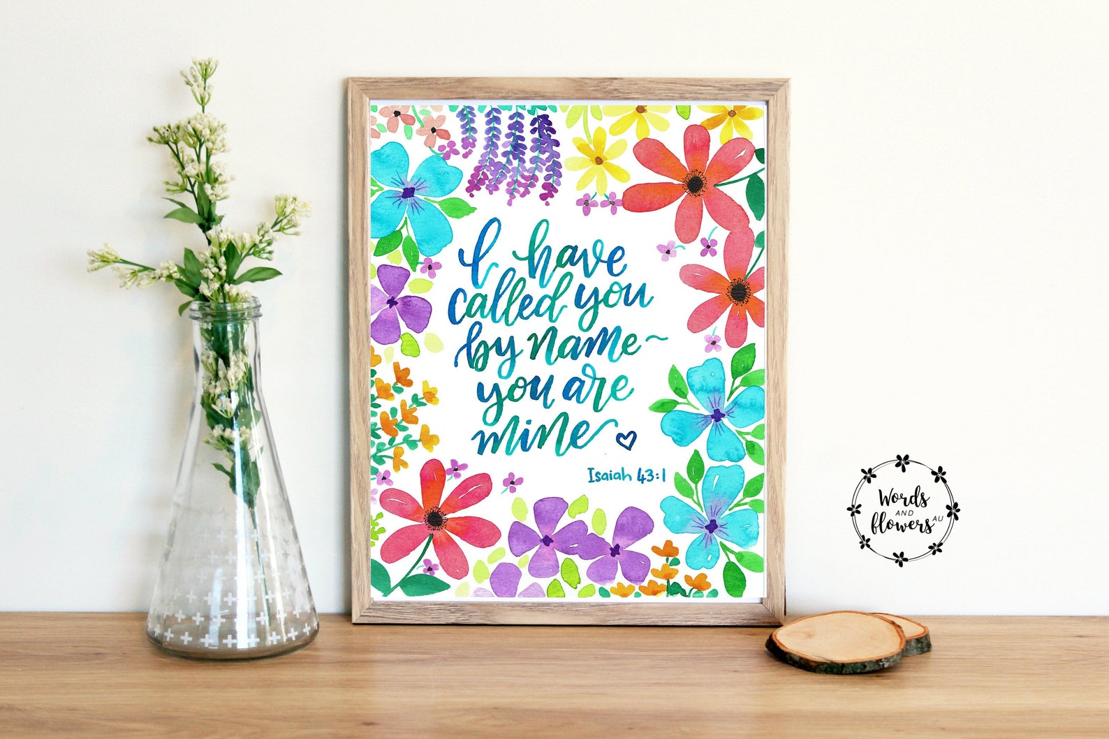 I Have Called You by Name Isaiah 43:1 Bible Verse Art | Etsy