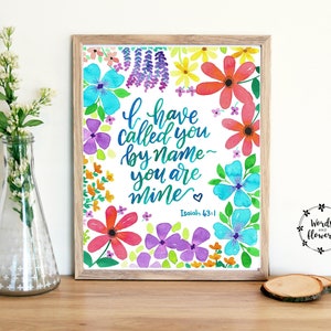 I Have Called You by Name, Isaiah 43:1, Bible Verse Art, Watercolour ...