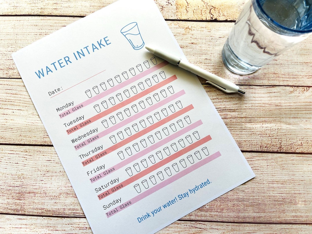 Weekly Water Intake Tracker, Printable Tracker, Stay Hydrated Chart - Etsy