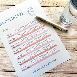 Weekly Water Intake Tracker, Printable Tracker, Stay Hydrated Chart - Etsy