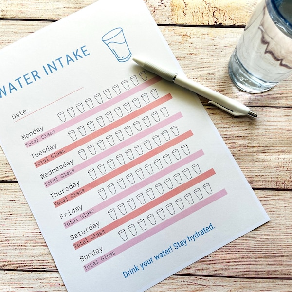 Water Intake Chart - Etsy