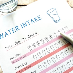 Weekly Water Intake Tracker, Printable Tracker, Stay Hydrated Chart - Etsy