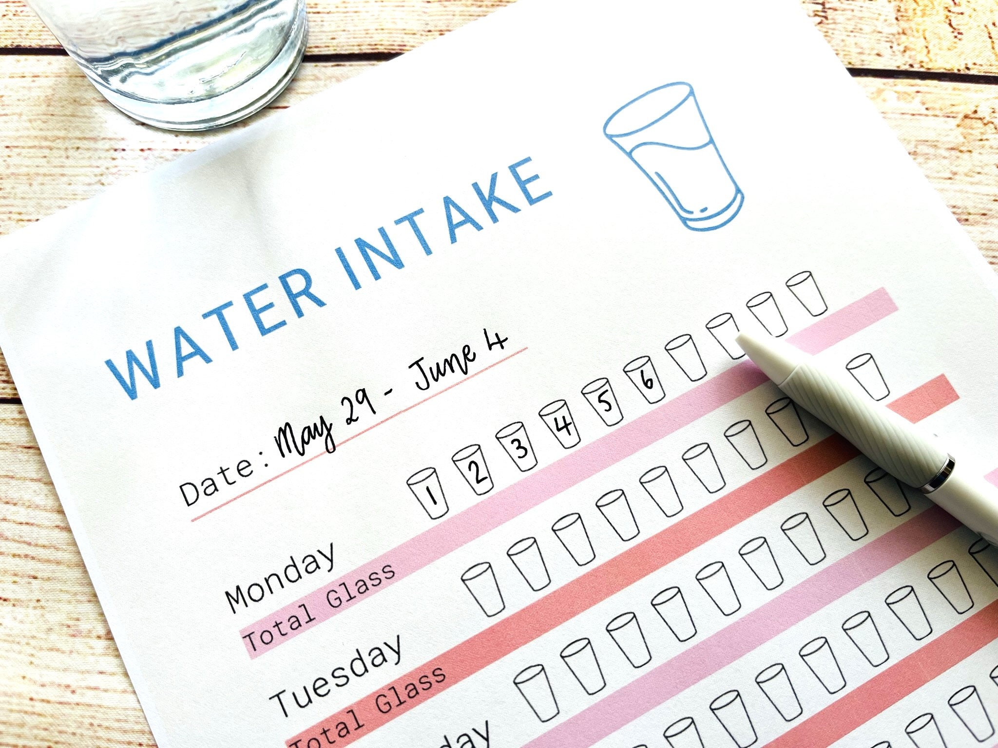 Weekly Water Intake Tracker, Printable Tracker, Stay Hydrated Chart - Etsy