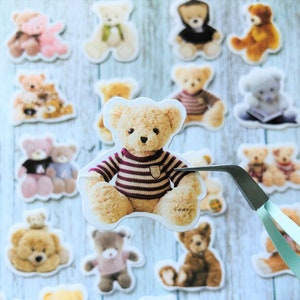 Teddy Bear Sticker Pack, Cute Teddy Bear Stickers, Scrapbooking ...