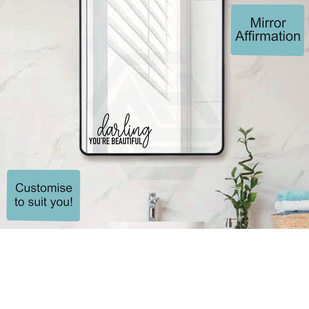 You Are Beautiful, Mirror Decal Sticker, You Are Beautiful Sticker ...