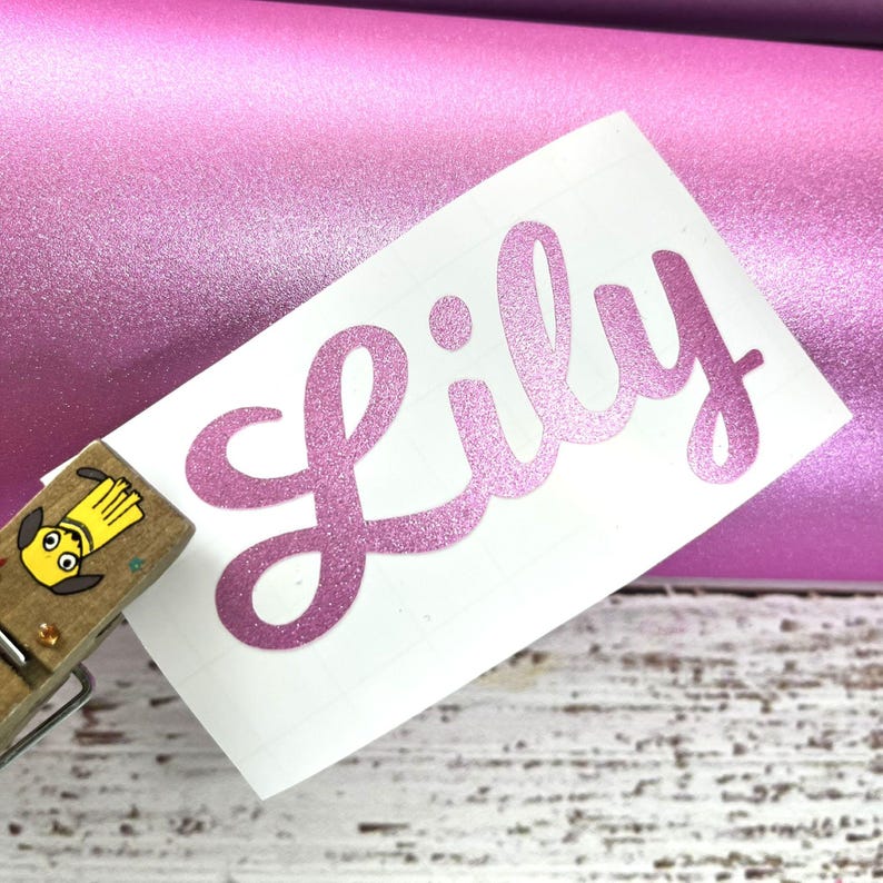 Personalized Shimmer Vinyl Name Stickers, Waterproof Decals - Etsy ...