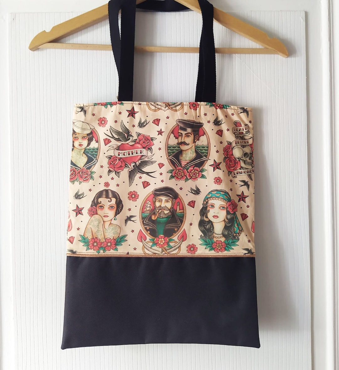 Rockabilly Sailor Bag Oldschool Tattoo Tote Bag - Etsy