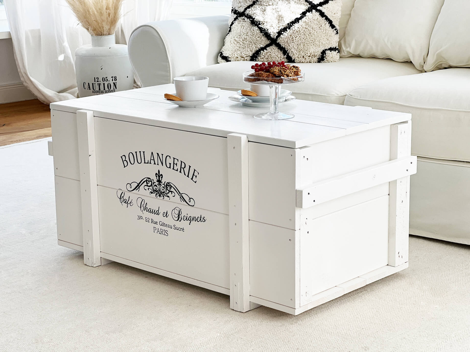 Trunk Cargo Box boulangerie Coffee Table Wooden Box Side Table Vintage ...