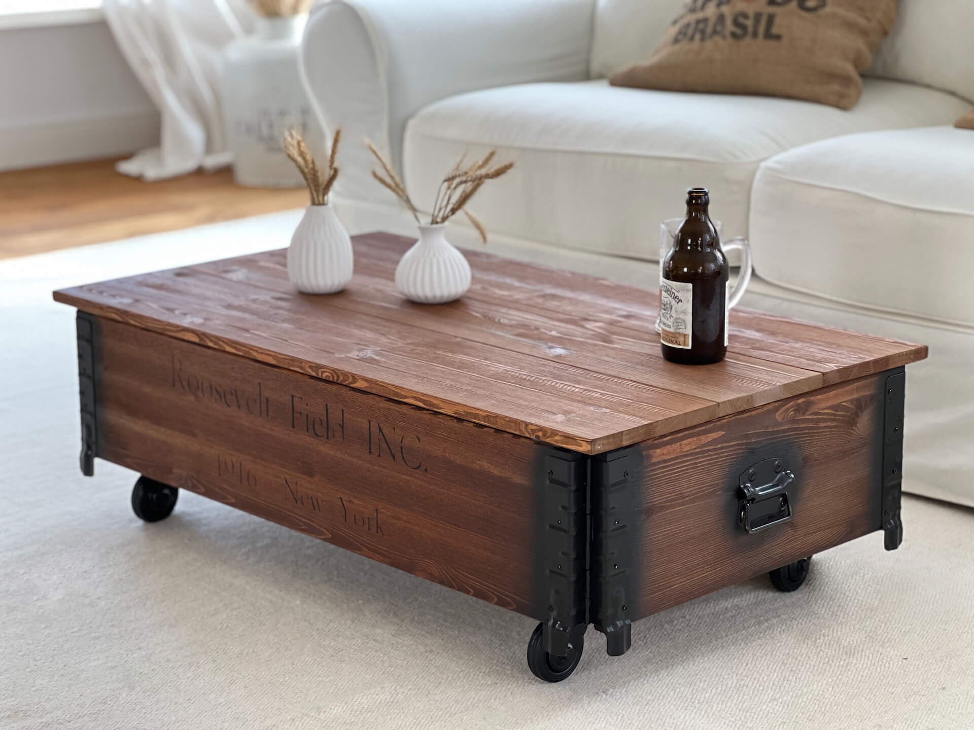 Coffee Table roosevelt Chest Wooden Box Side Table - Etsy