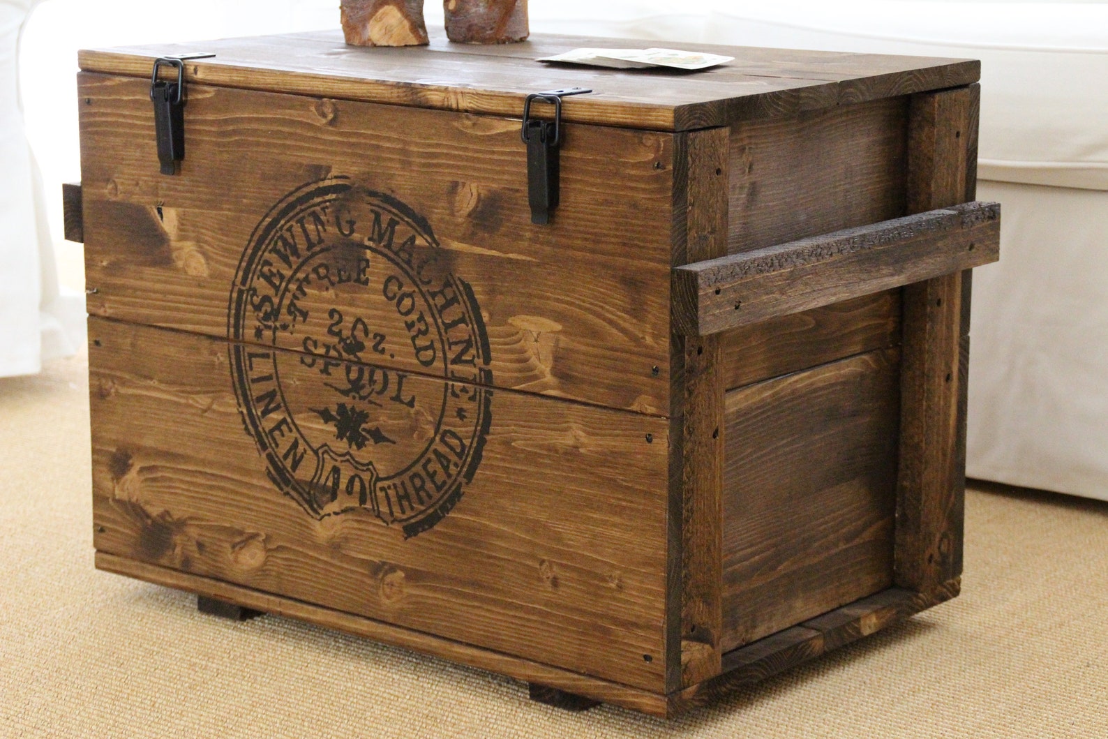 Coffee table Chest Wooden Box Vintage Shabby Chic | Etsy