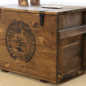 Coffee table Chest Wooden Box Vintage Shabby Chic | Etsy