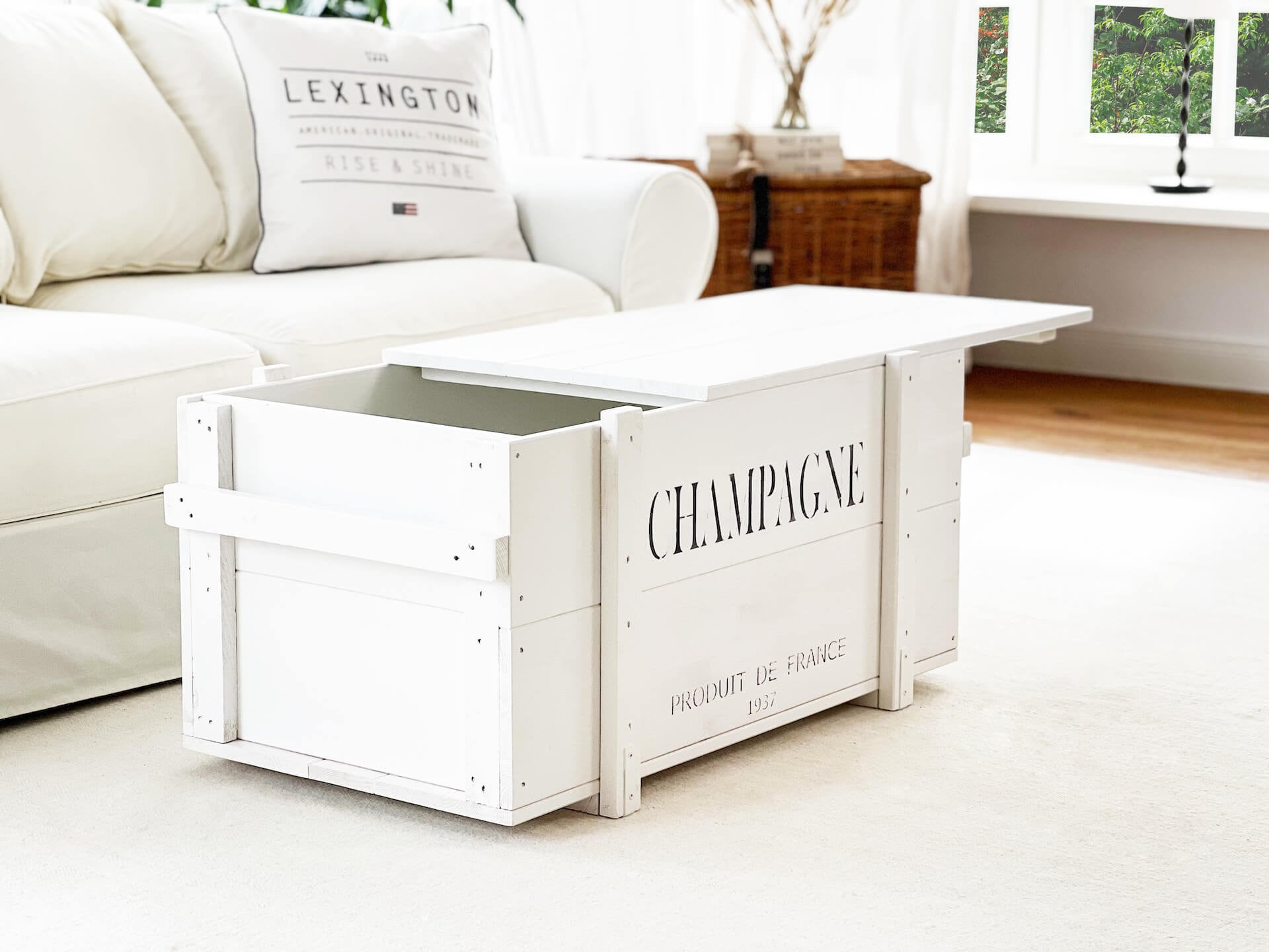 Coffee Table Chest Wooden Box Vintage Shabby White - Etsy