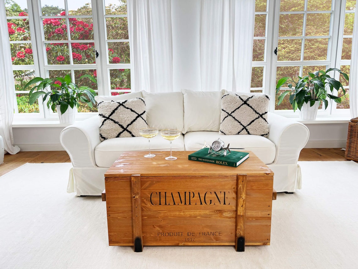 Coffee Table Chest Wooden Box Vintage Shabby Chic - Etsy