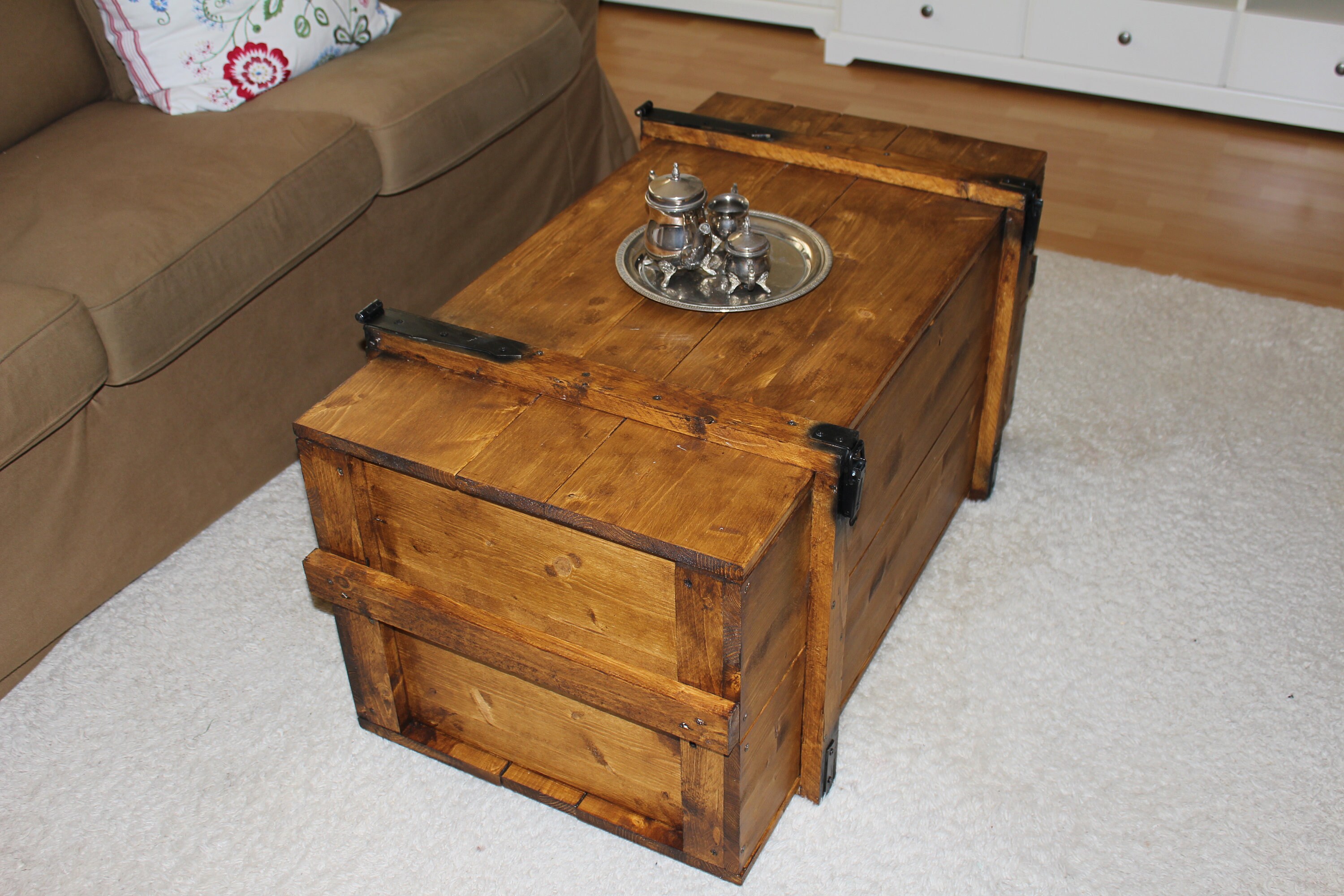 Coffee Table Chest Wooden Box Vintage Shabby Chic - Etsy UK