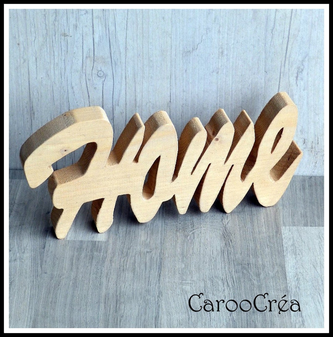Mot en bois, découpe mot home, lettres en bois, wood sign home ...